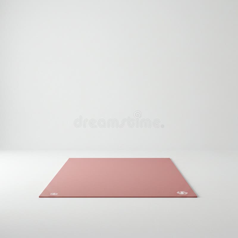 A Minimalistic Interior Features a Flat, Square Pink Mat Centered on a ...