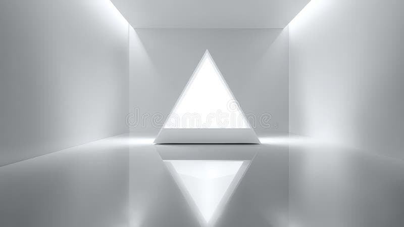 Modern Minimalistic Interior Featuring Geometric Illuminated Triangle ...