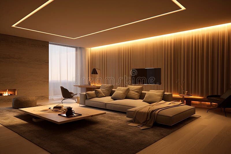This Minimalistic Interior is Transformed at Night with the Use of LED ...