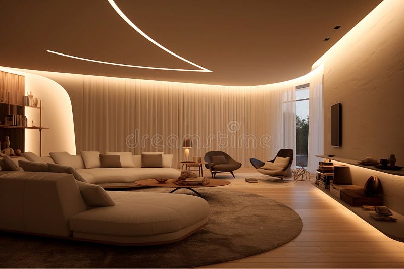 This Minimalistic Interior is Transformed at Night with the Use of LED ...