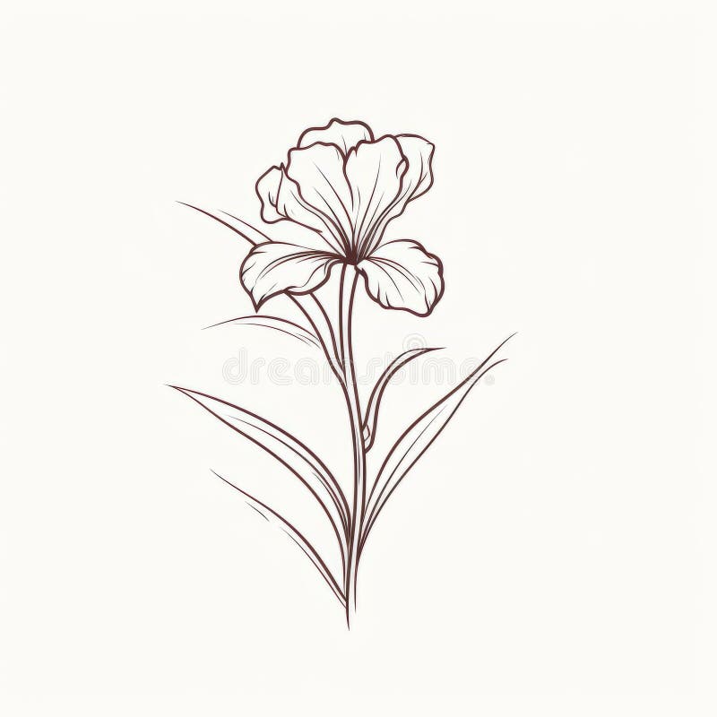 Minimalistic Iris Sketch Drawing: Trendy Tiny Tattoo Design Stock ...