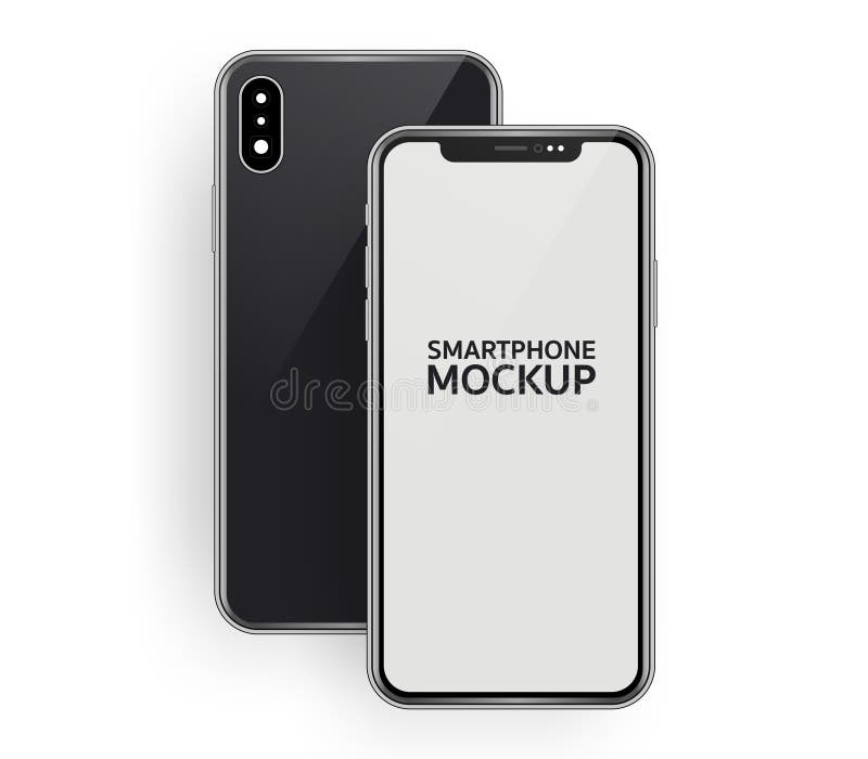Minimalistic Isometric Illustration of Smartphone Front and Back ...