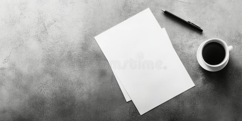 Minimalistic Job Application Layout on a Plain Background with Coffee ...