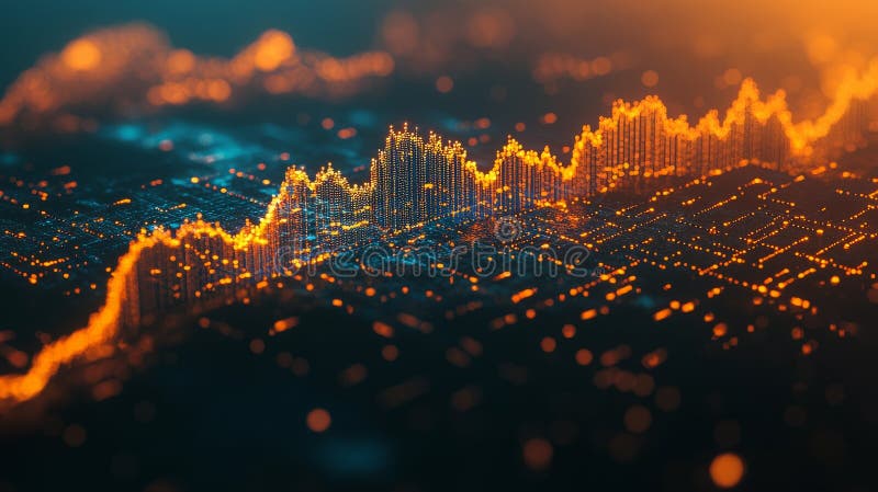 Minimalistic 8K Bitcoin Growth Chart on Global Graph Stock Illustration ...
