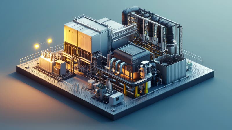 Minimalistic 8K 3D Render of Energy Generator for Manufacturing Stock ...