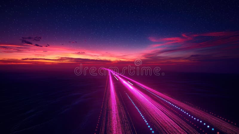 Minimalistic 8K Doodle Glowing Flight Path Symbolizing Aviation Travel ...