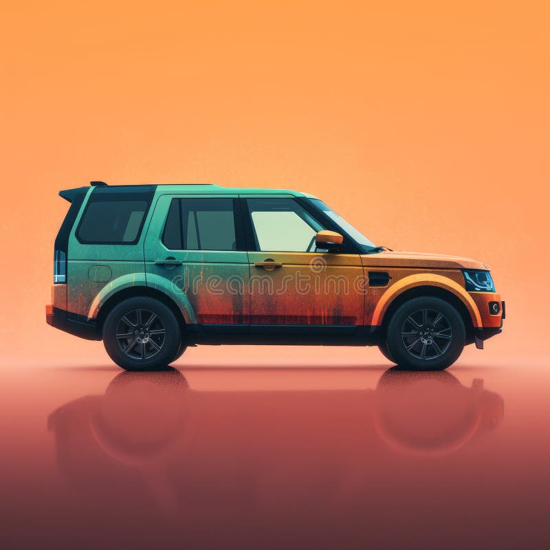 Minimalistic Land Rover Discovery Gradient Render Stock Illustration ...