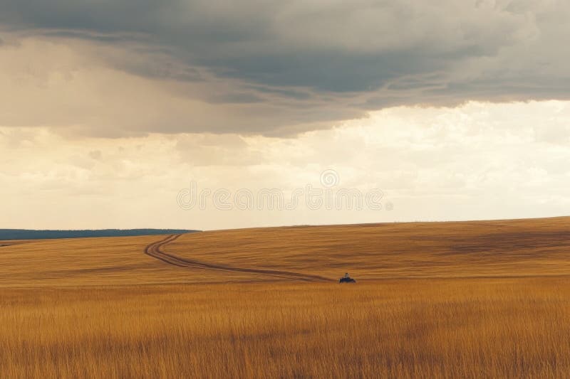 Minimalistic Landscape with Sunlight Breaking through Clouds Over ...