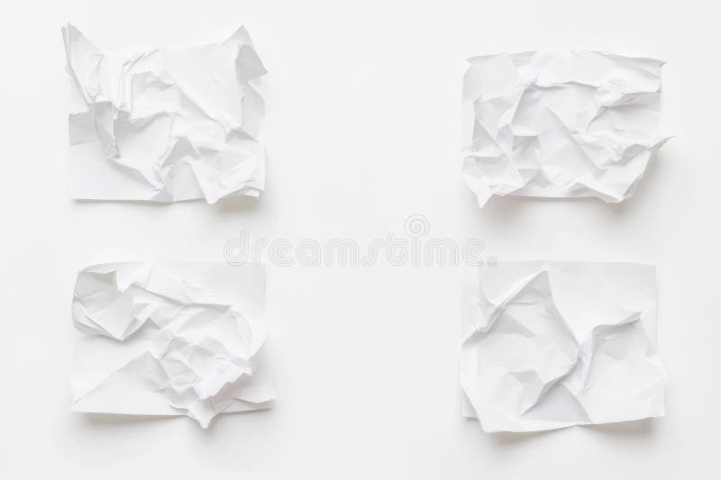 Minimalistic Layout of Crumpled White Paper Sheets for Design Projects ...