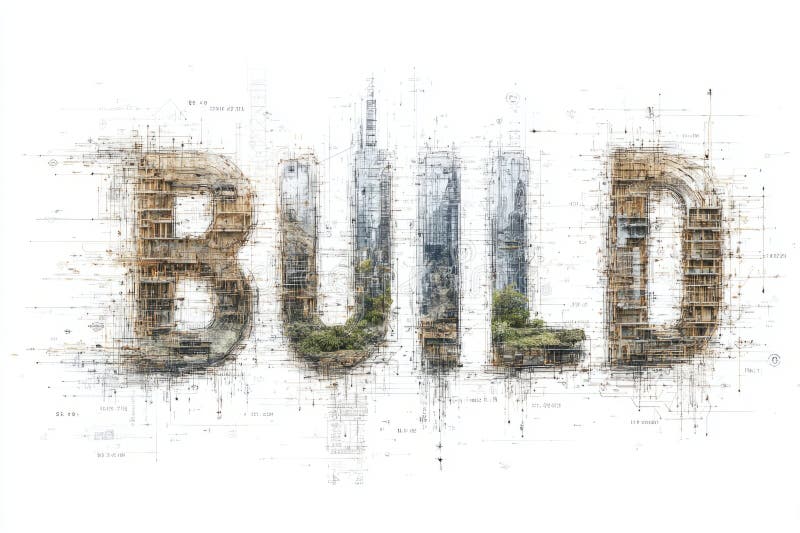 Minimalistic Letters BUILD Suspended Amid Gently Floating Architectural ...