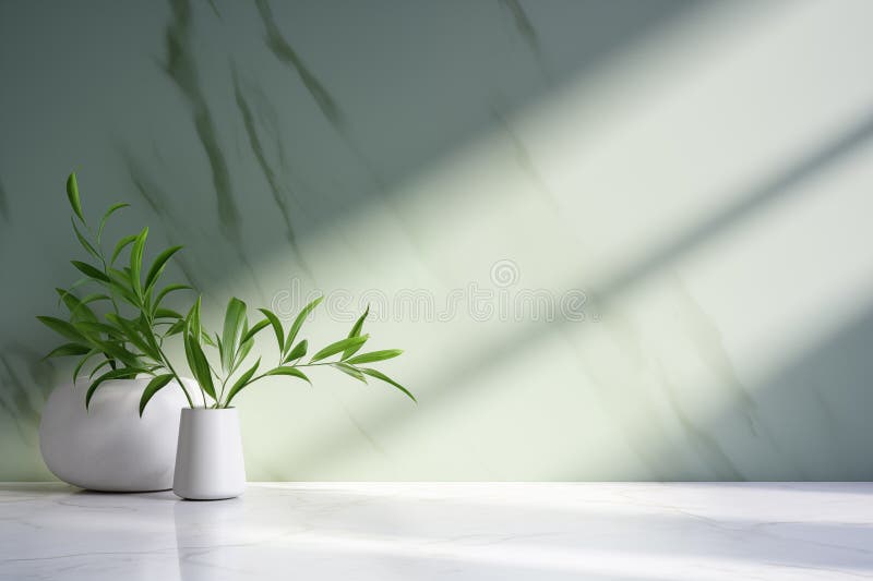 Minimalistic Light Background with Blurred Foliage Shadow on a Light ...