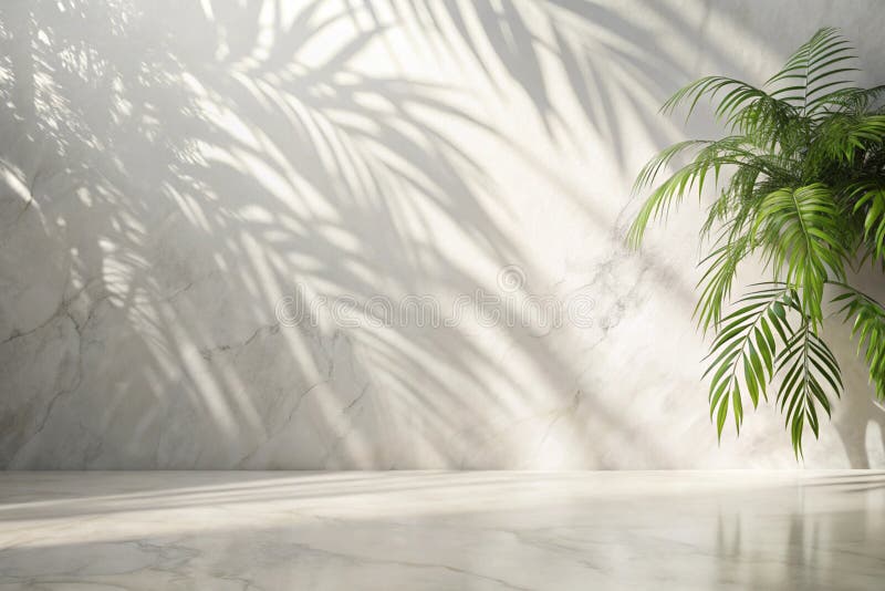 Minimalistic Light Background with Blurred Foliage Shadow Stock ...
