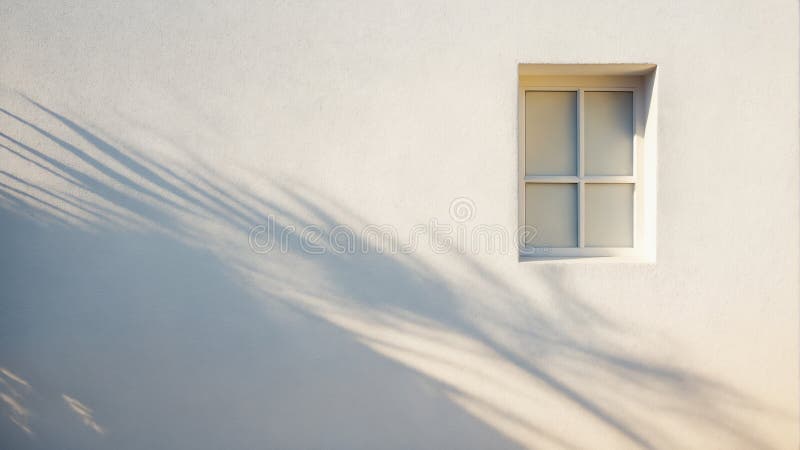 Minimalistic Light Background with Blurred Shadow on White Wall and ...