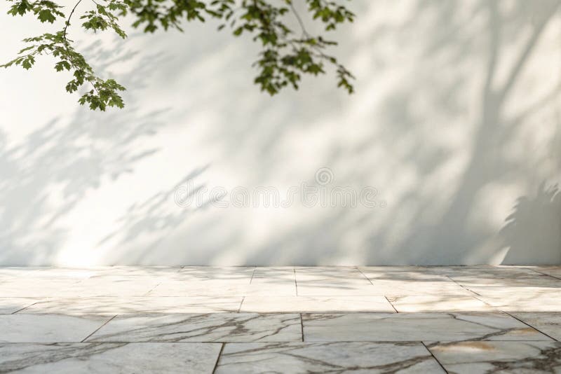 Minimalistic Light Background with Foliage Shadow on a Light Wall Stock ...