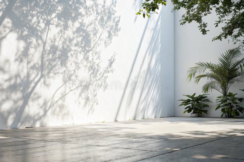 Minimalistic Light Background with Foliage Shadow Stock Illustration ...