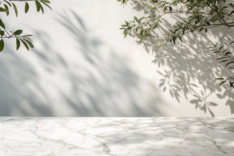 Minimalistic Light Background with Foliage Shadow Stock Illustration ...