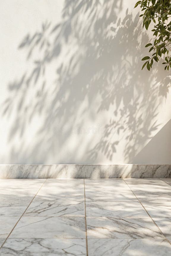 Minimalistic Light Background with Foliage Shadow Stock Illustration ...