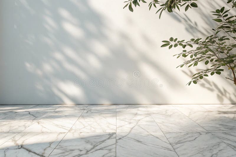 Minimalistic Light Background with Shadow of Foliage Stock Illustration ...