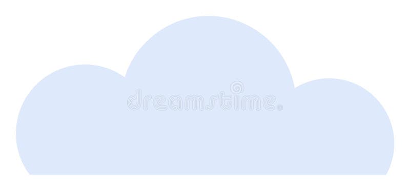 Minimalistic Light Blue Cloud Shape on a White Background, No ...