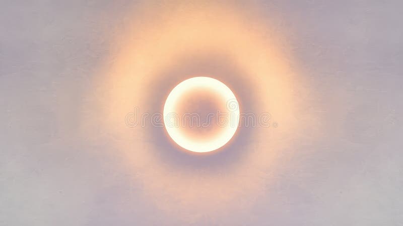 Minimalistic Light Fixture Casting Warm Glow on Textured Wall. Stock ...