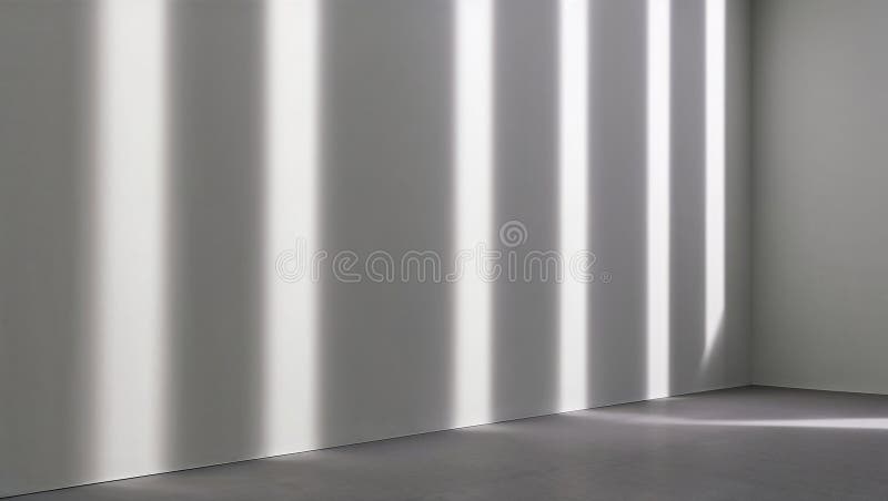 Minimalistic Light Gray Wall Illuminated by Vertical Light Beams Stock ...
