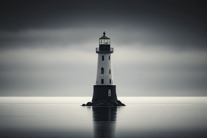 Minimalistic Lighthouse at Dusk. Perfect for Wallpapers and Posters ...