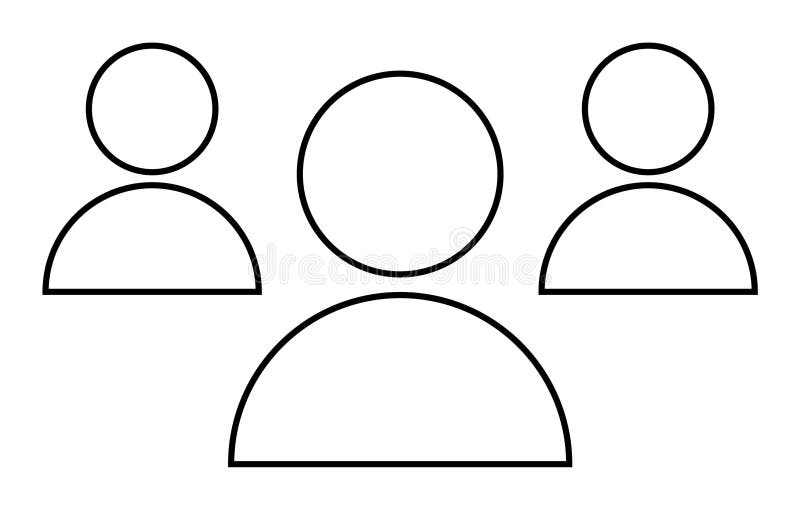 Minimalistic Line Art of Three People Representing a Team or Group ...