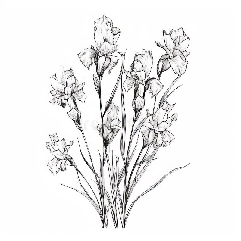 Iris Line Drawing Stock Photos - Free & Royalty-Free Stock Photos from ...