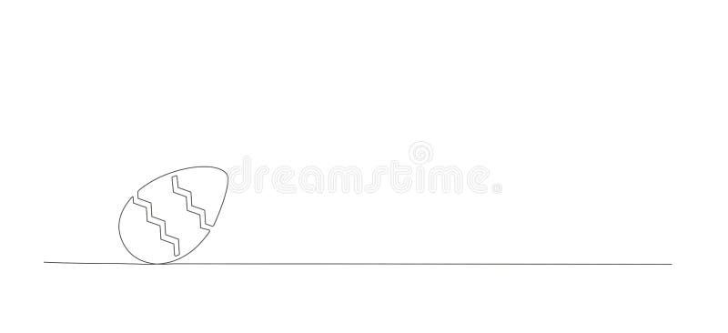 Minimalistic Line Easter Egg Shape Vector Illustration. Stock Vector ...
