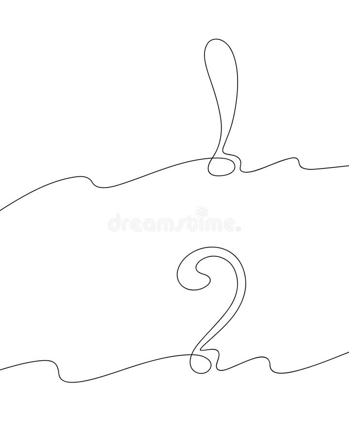 Minimalistic Linear Drawing with One Continuous Line of a Question Mark ...