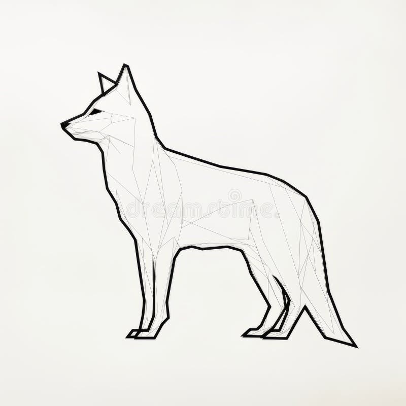 Minimalistic Linear Wolf Polyline Drawing on Translucent Geometries ...