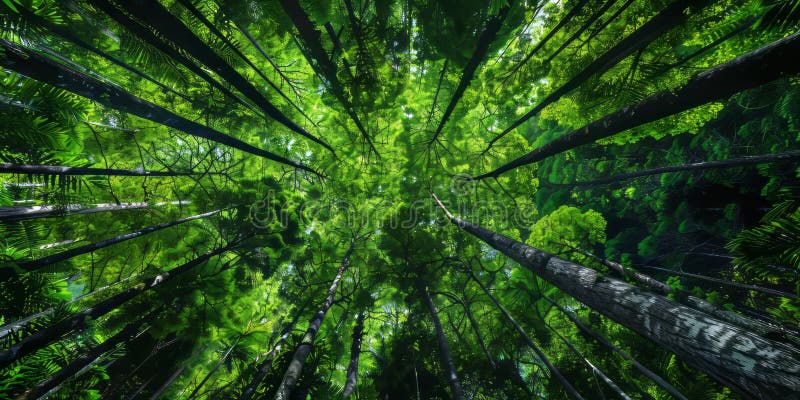 Minimalistic Lines of Rainforest Canopy. Stock Illustration ...