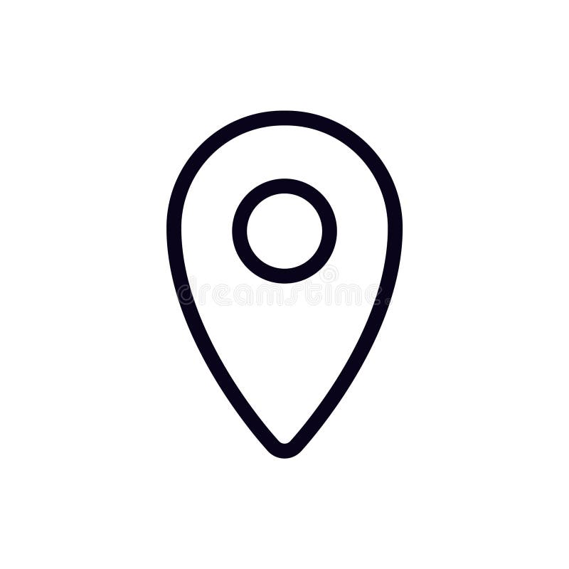 Minimalistic Location Icon with Simple Black Pin Design Stock Vector ...