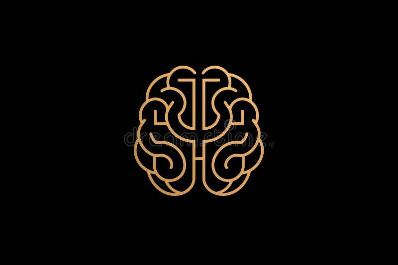 Minimalistic Logo, a Brain Engaging in Synapse Stock Illustration ...