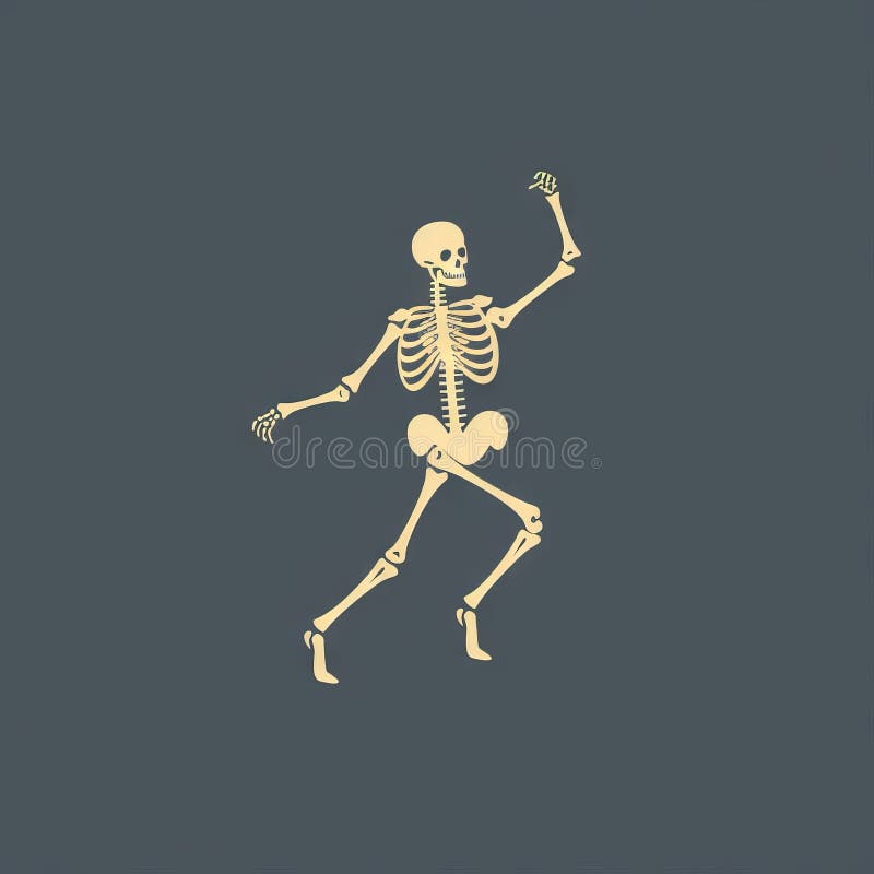 A Minimalistic Logo of a Dancing Skeleton Generative AI Stock ...
