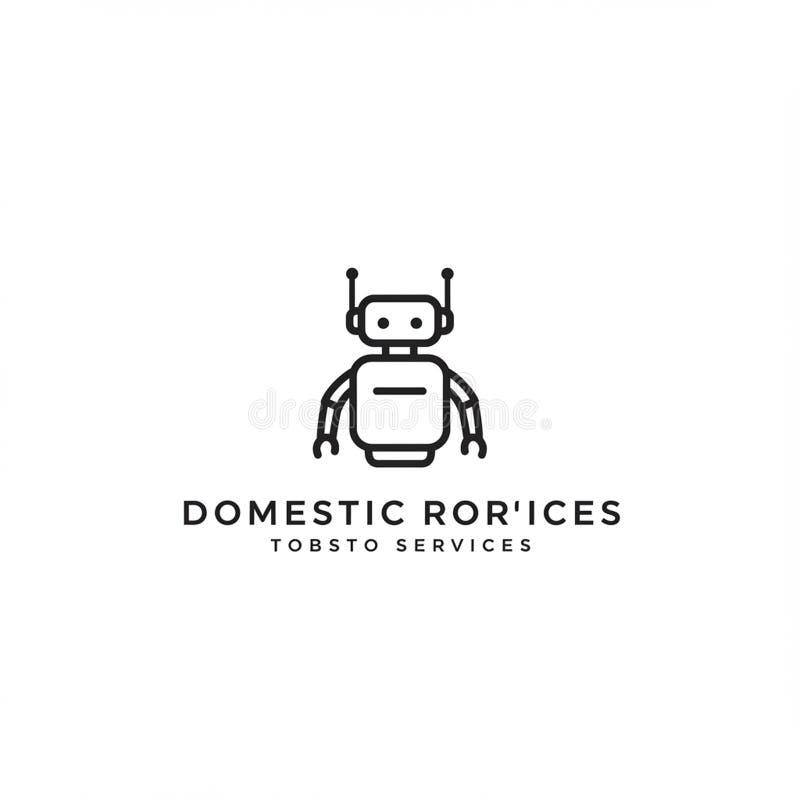 A Minimalistic Logo Depicting a Simple Robot with a Rectangular Body ...