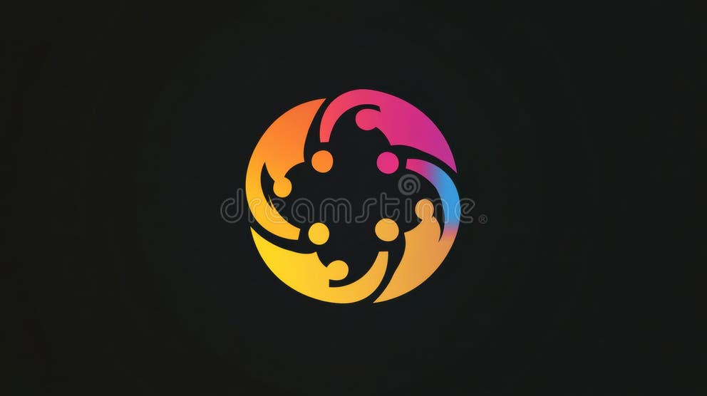 Minimalistic Logo Design Featuring Human Figures Creating a Circle of ...