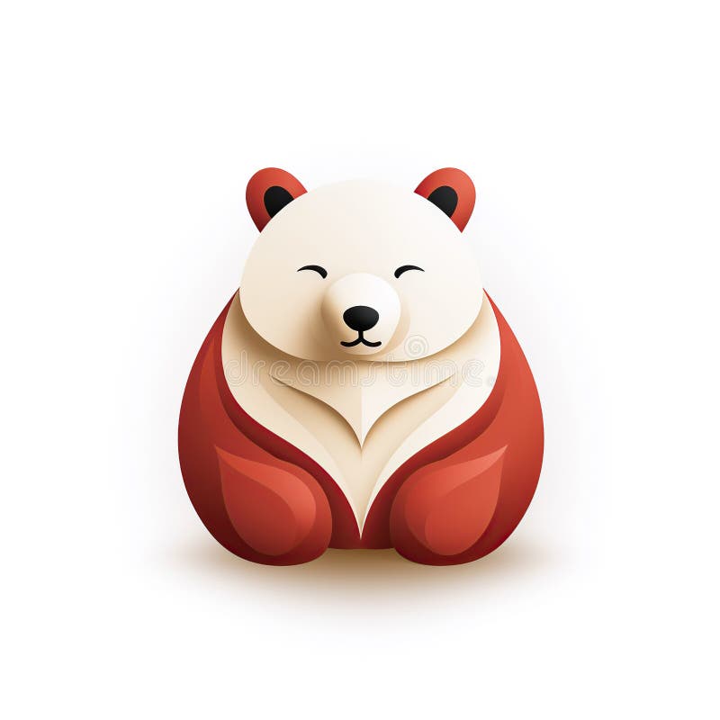 Minimalistic Logo Emblem Symbol with Cute Panda Bear on White ...