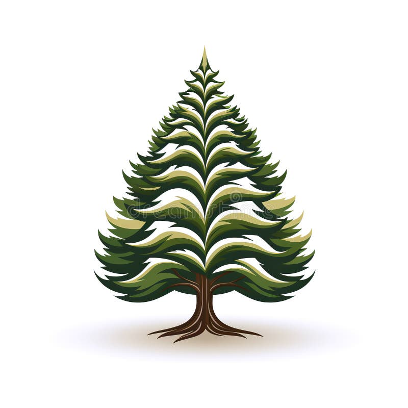 Minimalistic Logo Emblem Symbol with Tree Spruce Pine on a White ...