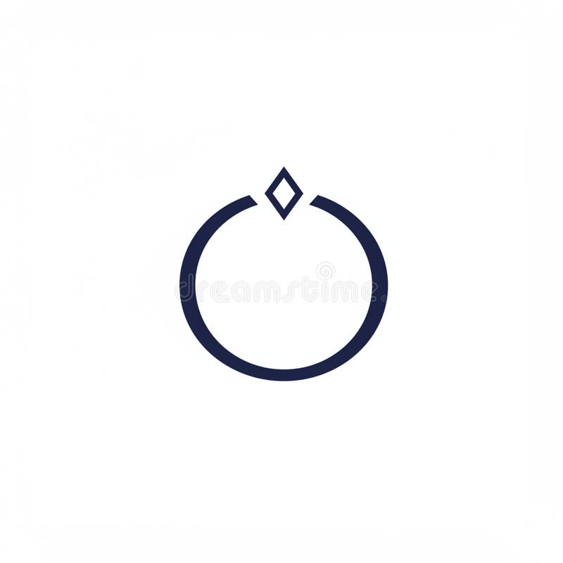Minimalistic Logo Featuring a Dark Blue Ring with an Open Top ...