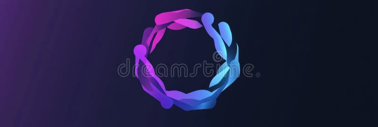 Minimalistic Logo of Human Figures Representing Unity with an Abstract ...