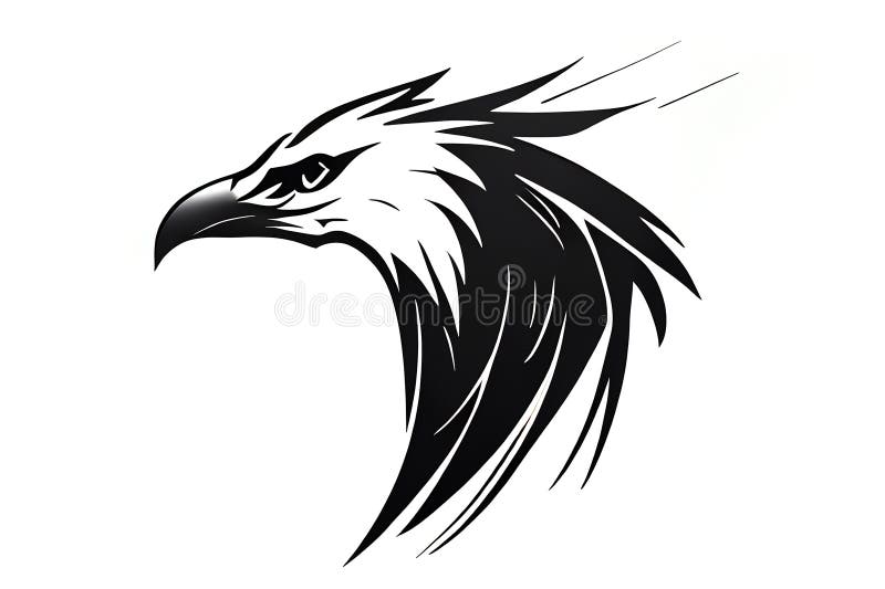 A Minimalistic Logo Made of Lines Featuring the Silhouette of a Eagle ...