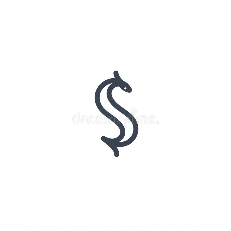 Minimalistic Logo of a Stylized Snake Integrated into the Shape of a ...