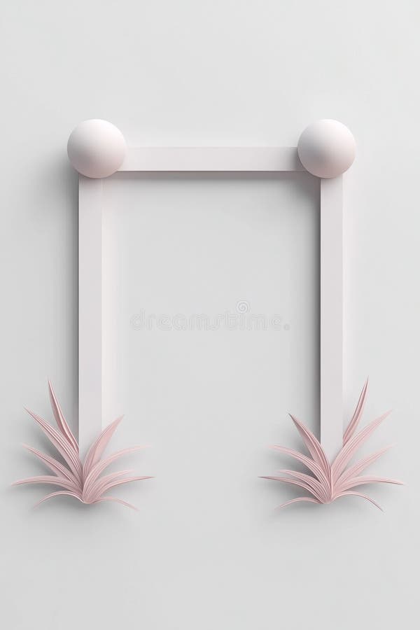 Minimalistic Low-poly 3D Frame with Geometric Design and Pastel Colors ...