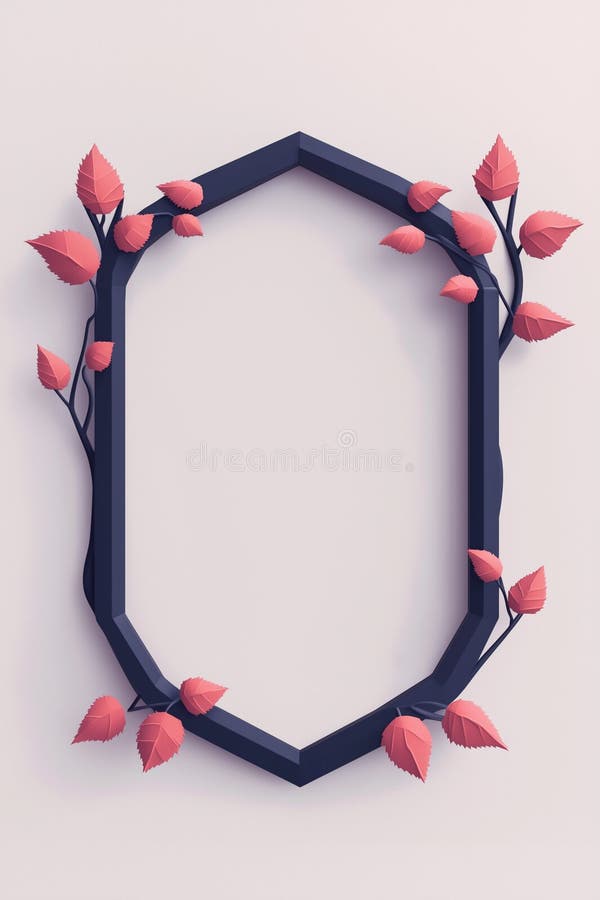 Minimalistic Low-poly 3D Frame with Geometric Design and Pastel Colors ...