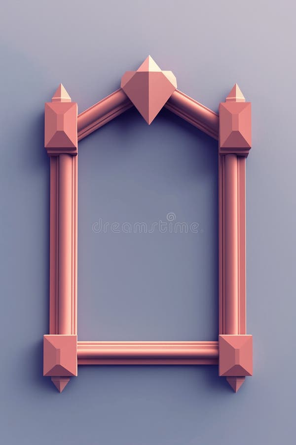 Minimalistic Low-poly 3D Frame with Geometric Design and Pastel Colors ...