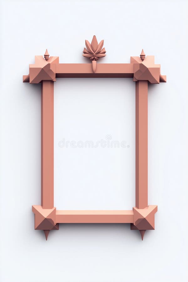 Minimalistic Low-poly 3D Frame with Geometric Design and Pastel Colors ...