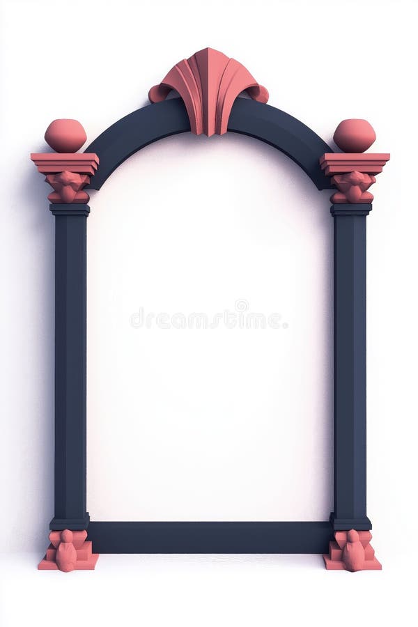 Minimalistic Low-poly 3D Frame with Geometric Design and Pastel Colors ...