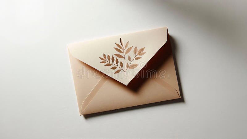 Minimalistic Mail Envelope on White Table. Generated AI Stock ...