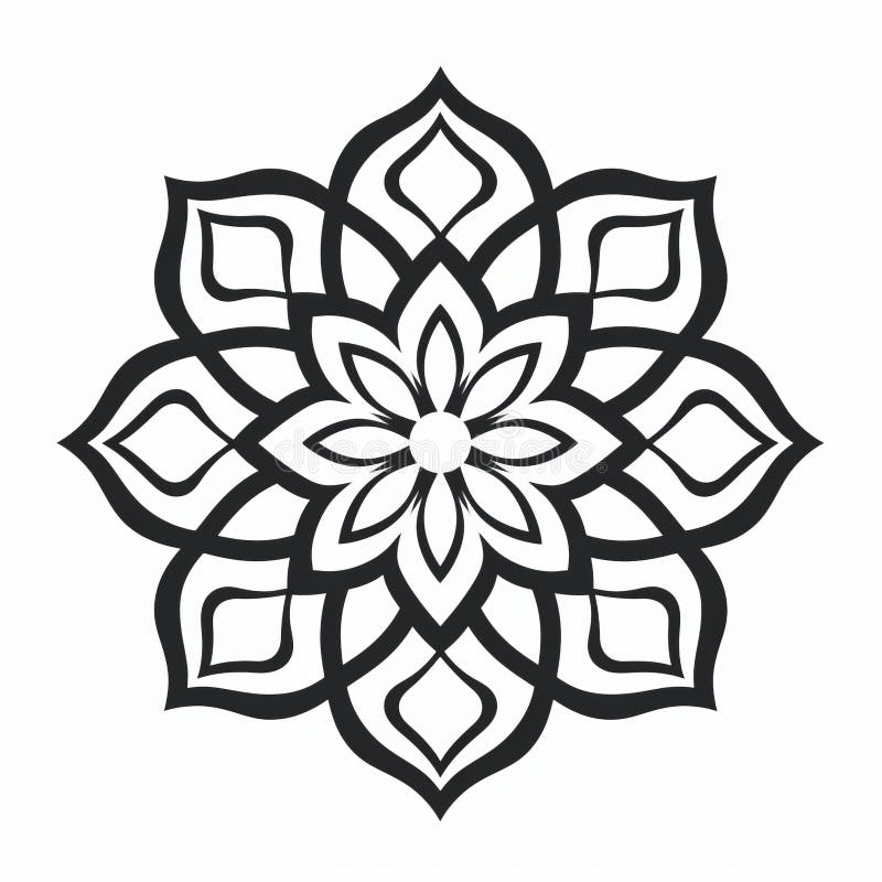 Minimalistic Mandala Flower Design Drawing with Positive-negative Space ...